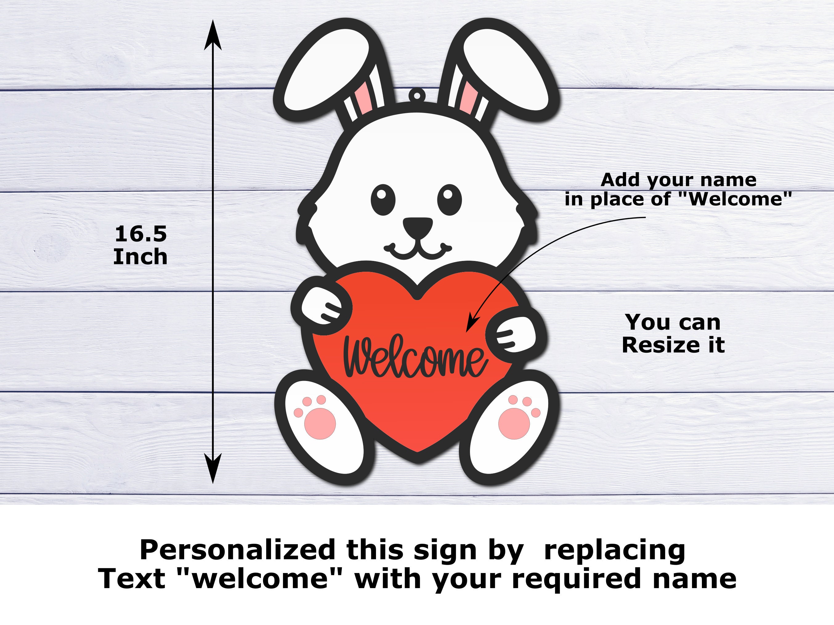 Easter Bunny Welcome Sign Laser Cut File - Etsy Singapore