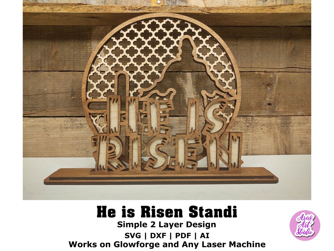 He is Risen Laser Cut File, Jesus SVG Cross Easter Decor SVG, Boho ...