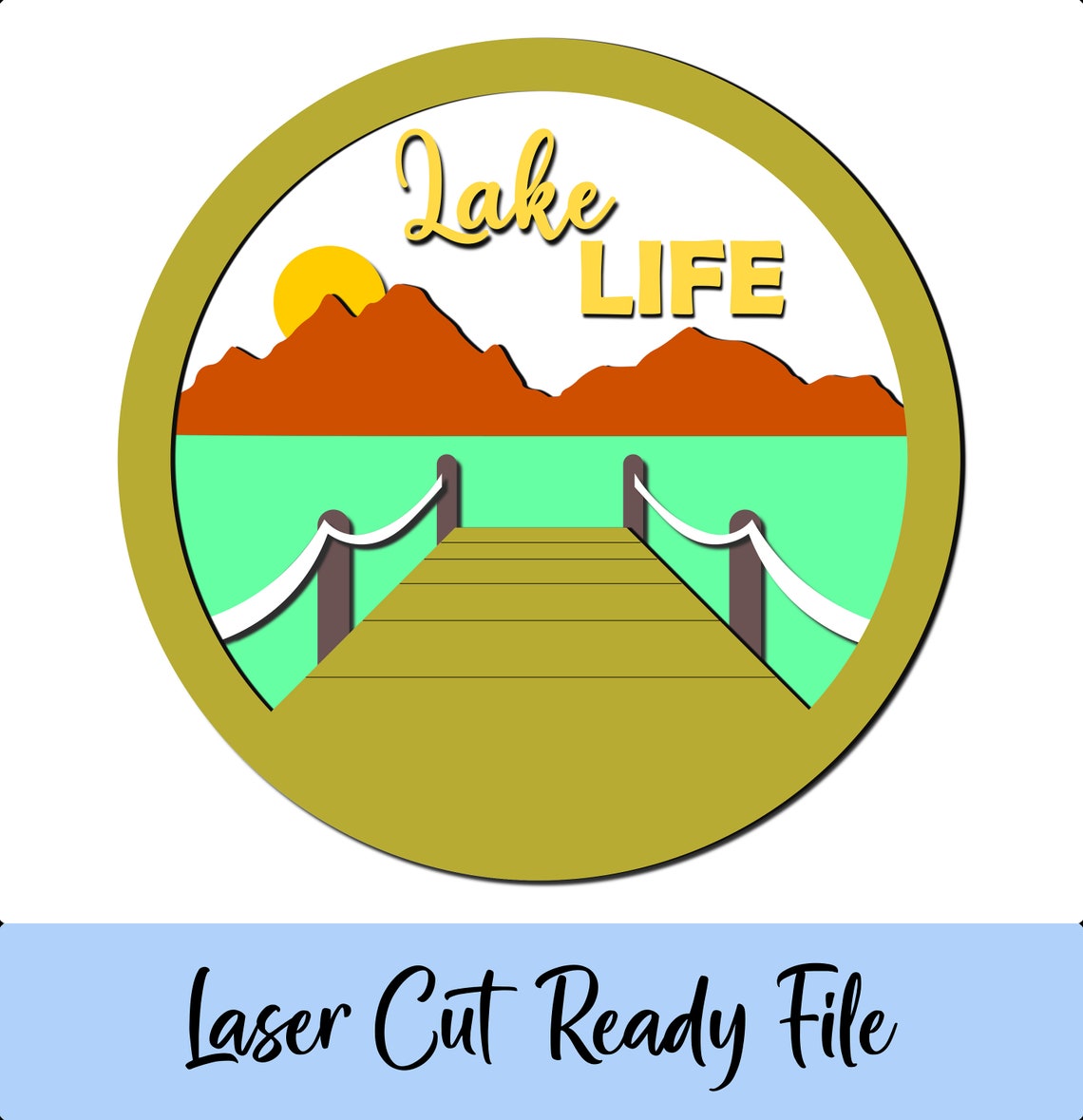 Lake Life SVG Glowforge Files Lake Sign SVG Laser Files | Etsy