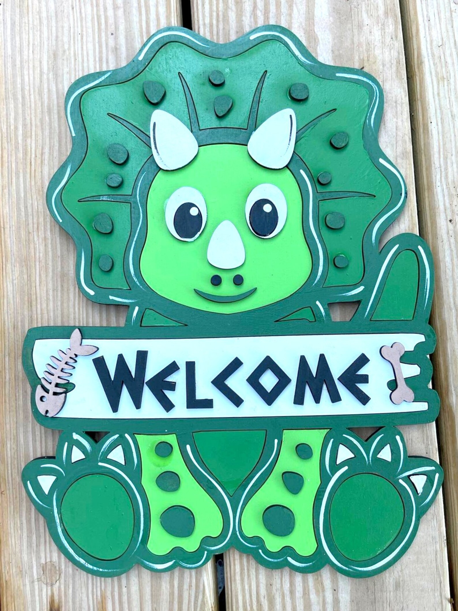 Multi Layer Dinosaur Welcome / Custom Baby Name Nursery Room - Etsy