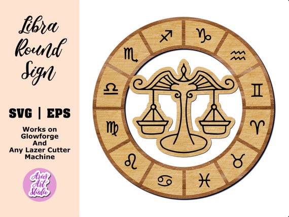 Libra Zodiac Sign Cut File for Glowforge and Laser Zodiac | Etsy