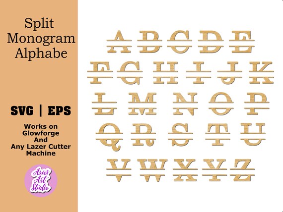 Simple Split Letter Monogram Set Digital File SVG Full | Etsy