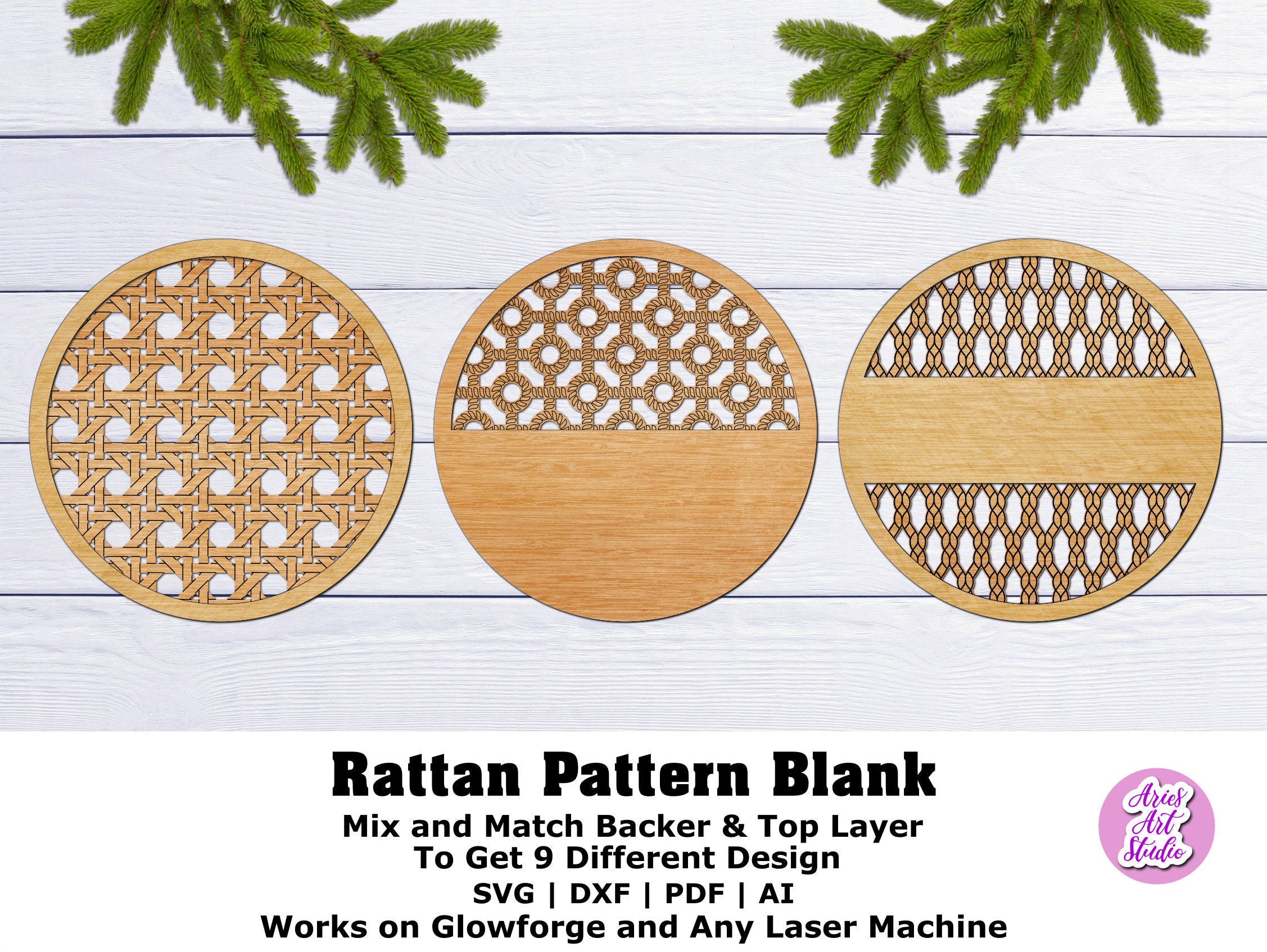 Rattan Pattern Door Hanger SVG Laser Cut File 3 Rattan - Etsy