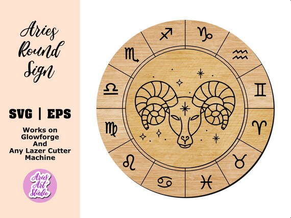 Aries Zodiac Sign Cut File for Glowforge and Laser Zodiac | Etsy