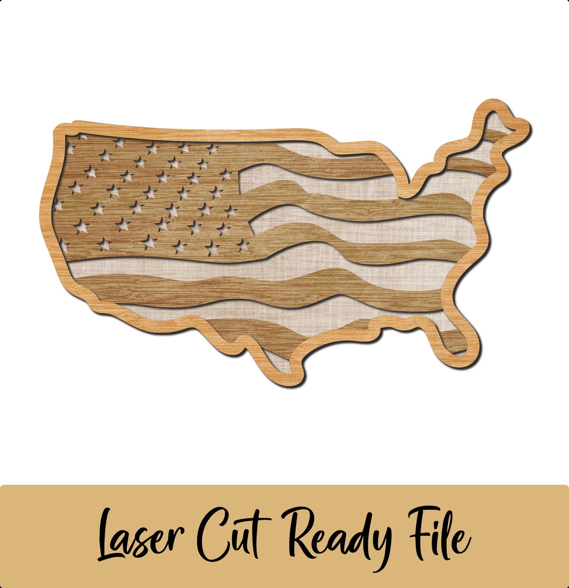 American Flag Svg Laser Cut File for Glowforge and CNC - Etsy