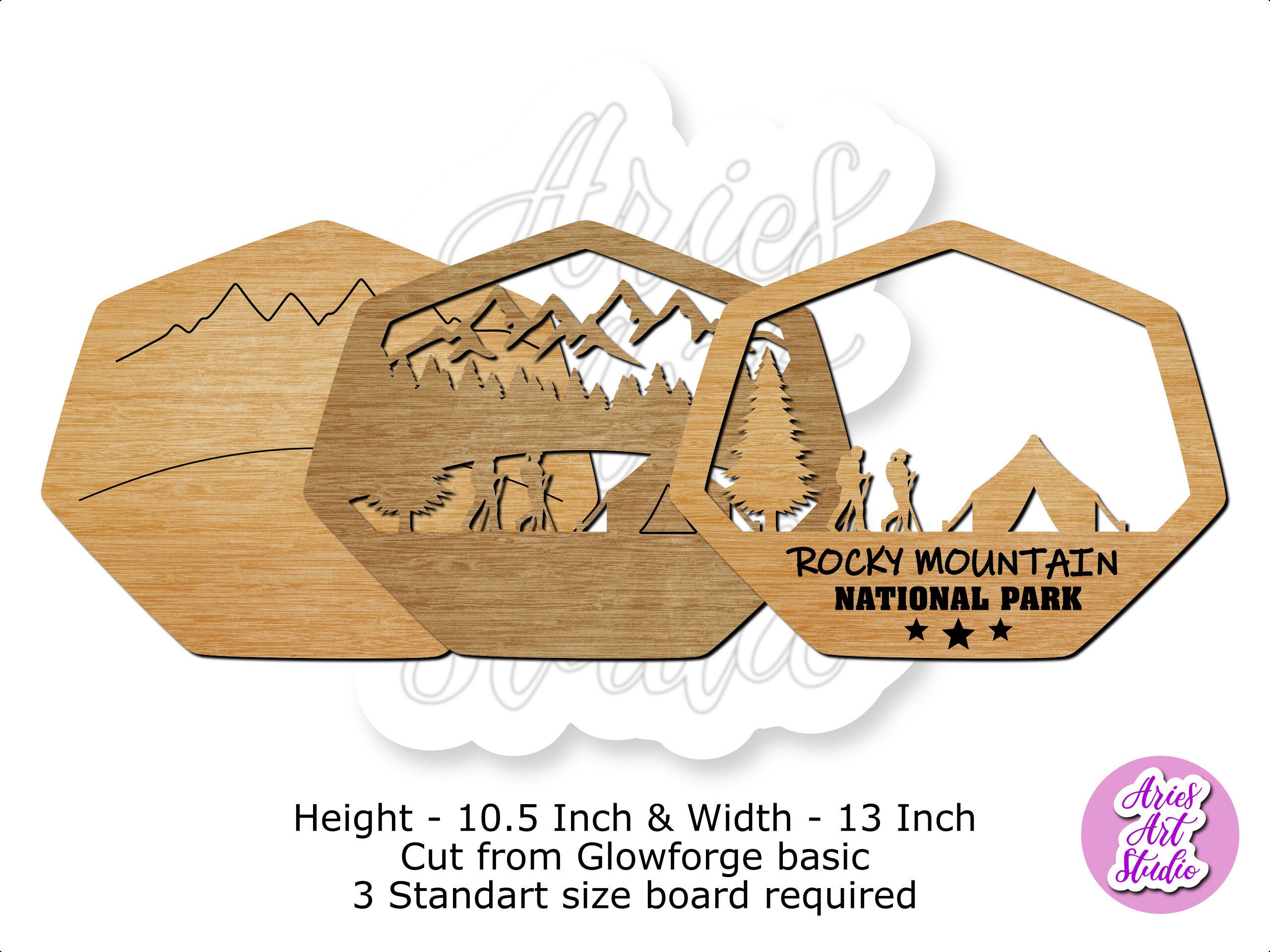 National Park Sign Rocky Mountain Multilayer Sign Laser Ready - Etsy