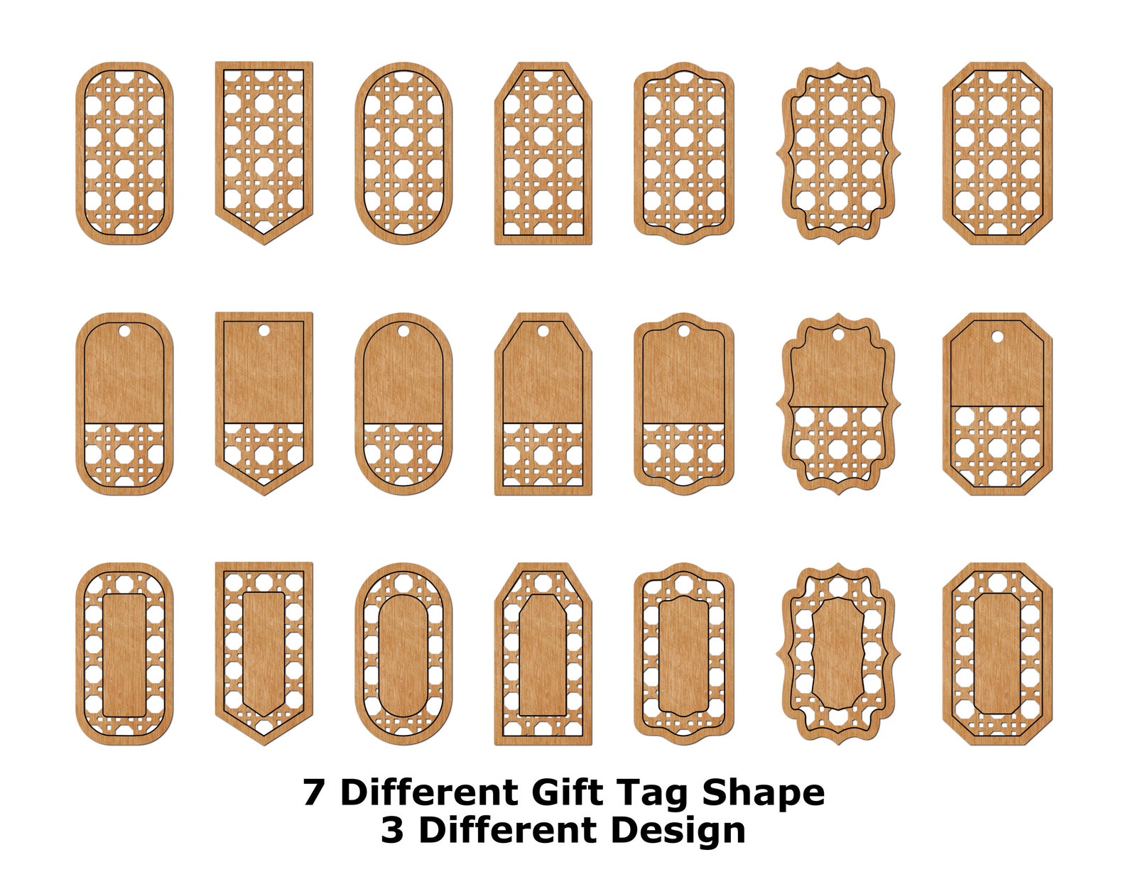 Rattan Stocking Name Tags SVG Laser Cut File 7 Different - Etsy