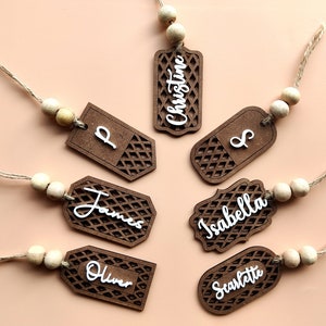 Rattan Stocking Name Tags SVG Laser Cut File, 7 Different Shapes and 3 ...