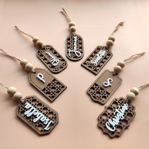 Rattan Stocking Name Tags SVG Laser Cut File, 7 Different Shapes and 3 ...