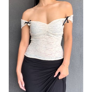 PDF Lace Top Bow and Ruche Detail Sewing Pattern | XXS - 3XL | A4, A0 ...