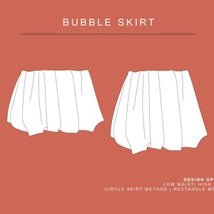 PDF Bubble Skirt Low and High Waisted Balloon Skirt Sewing Pattern ...