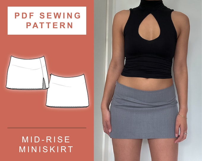 Ultra Mini Skirt Digital PDF Sewing Pattern US Size XS-6XL Instant ...