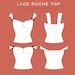 PDF Lace Top Bow and Ruche Detail Sewing Pattern | XXS - 3XL | A4, A0 ...