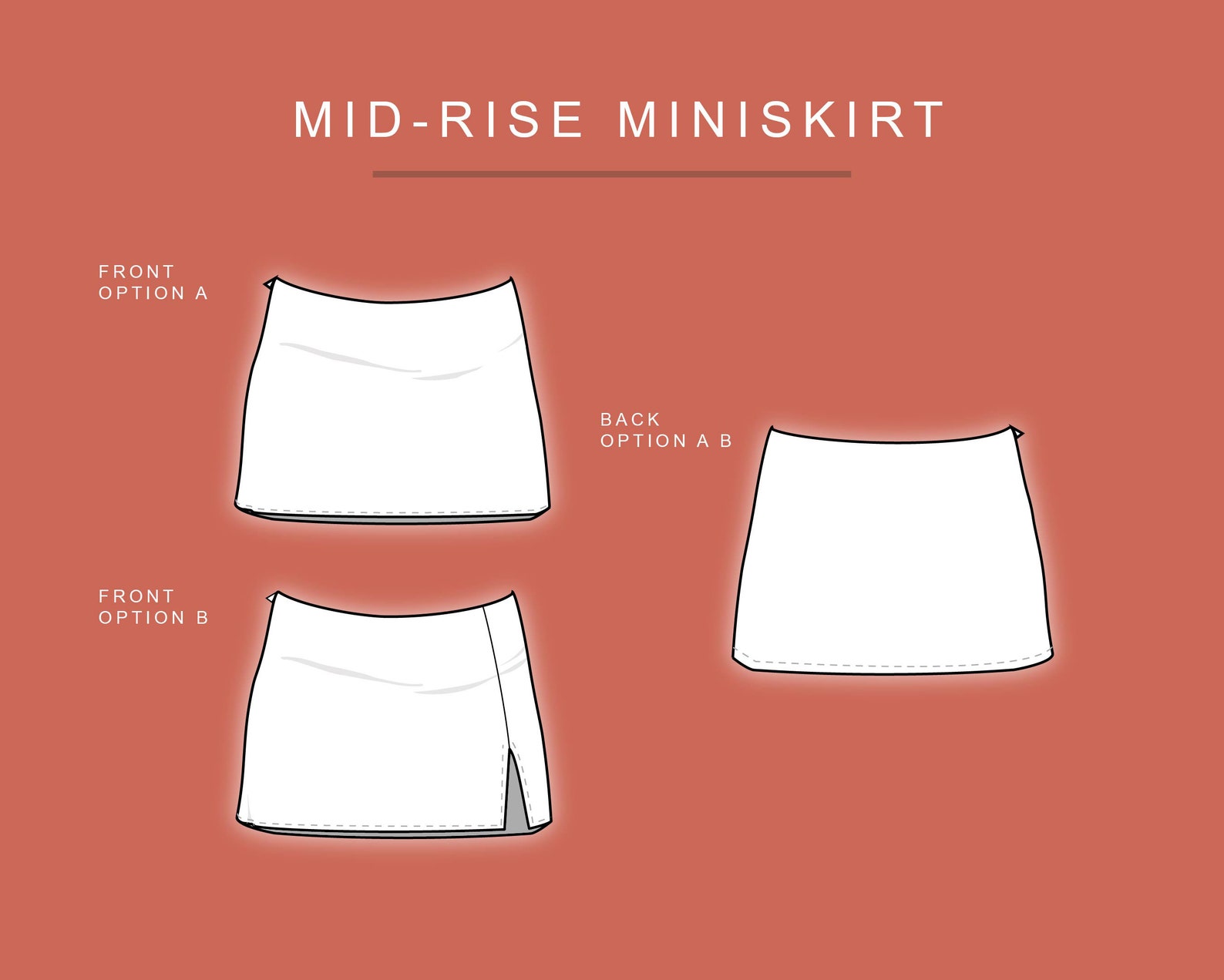 PDF Mid Rise Mini Skirt Sewing Pattern / XS XL / 6 14 / - Etsy
