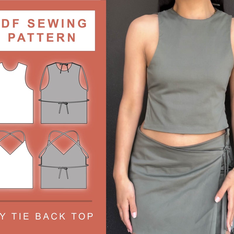 Tie Back Top Pattern - Etsy