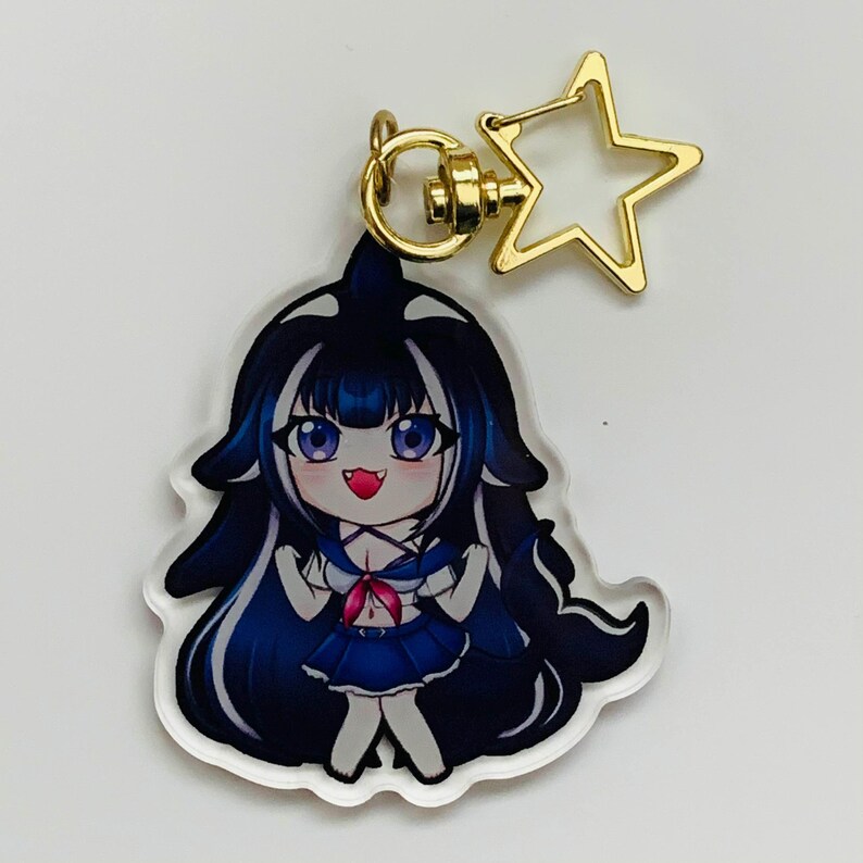 2.5" Vtuber Anime Chibi Double-sided Keychain Bag Charm (gura, Shylily ...
