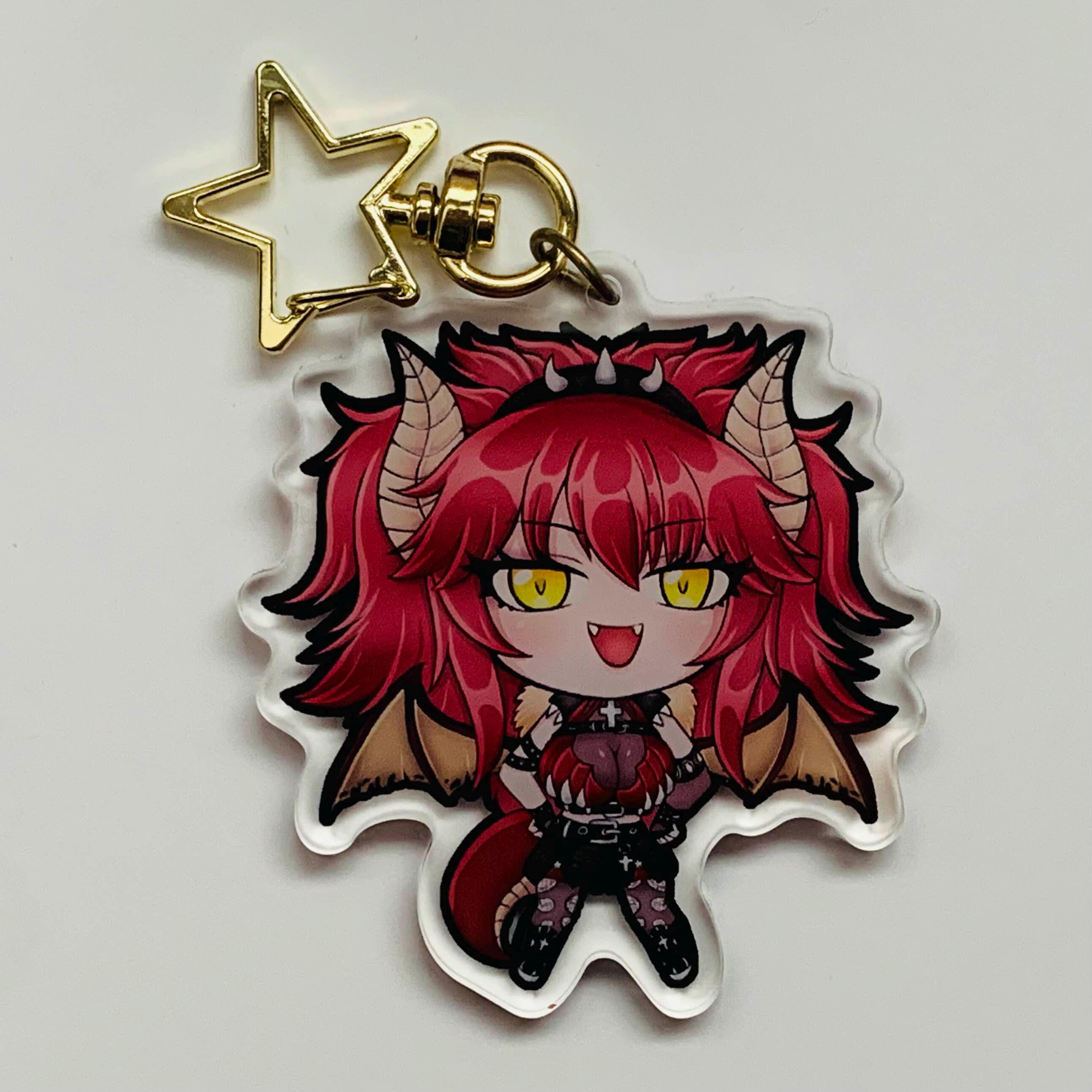 2.5" Vtuber Anime Chibi Double-sided Keychain Bag Charm (gura, Shylily ...