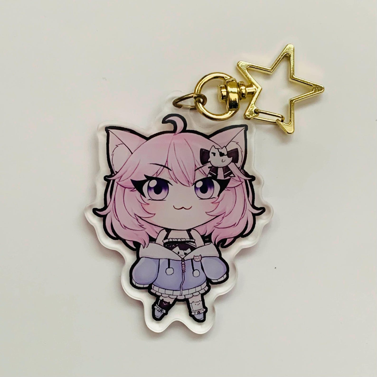 2.5" Vtuber Anime Chibi Double-sided Keychain Bag Charm (gura, Shylily ...