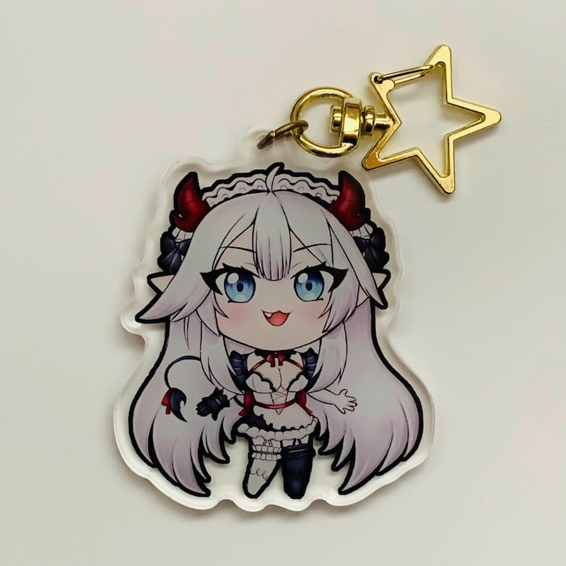 2.5" Vtuber Anime Chibi Double-sided Keychain Bag Charm (gura, Shylily ...