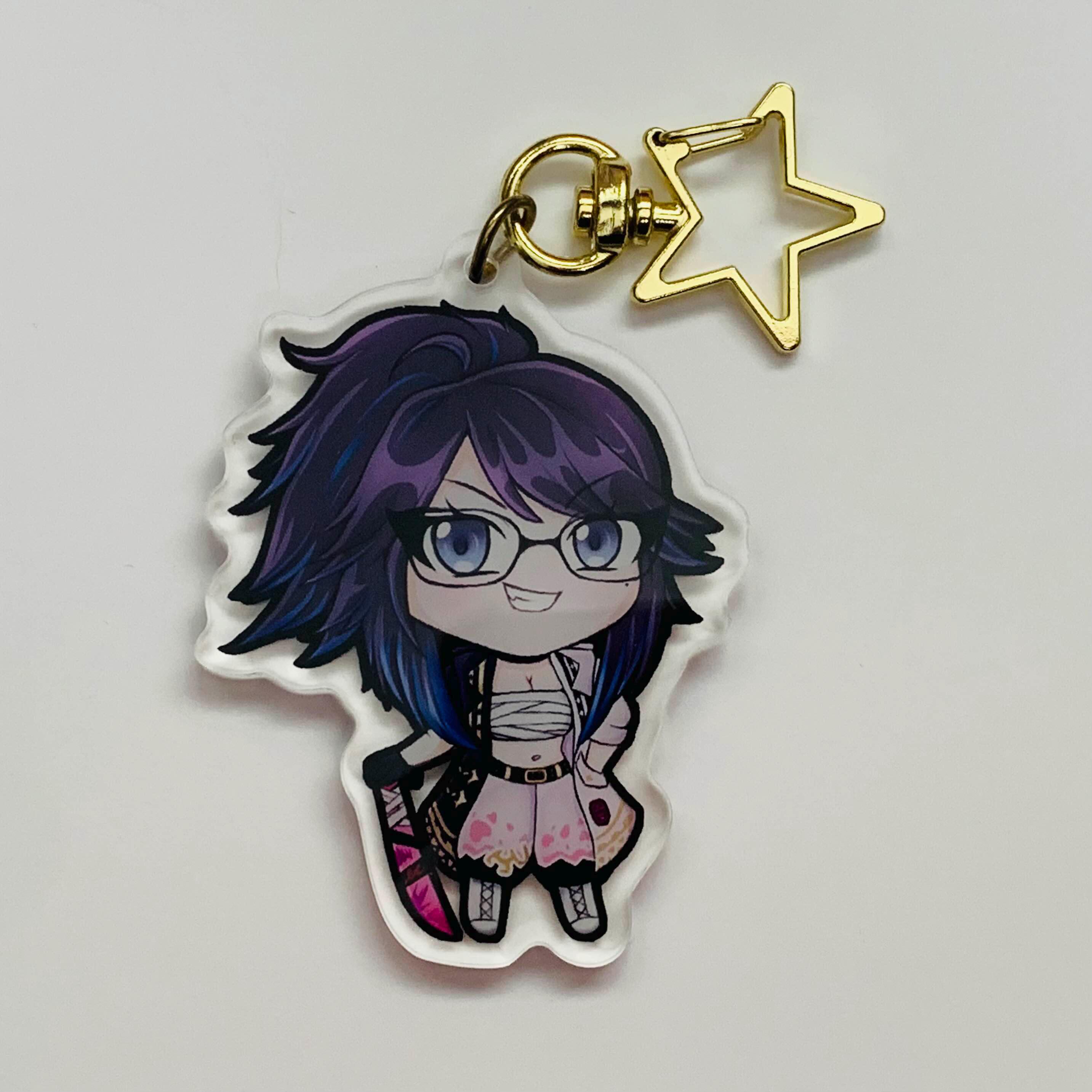 2.5" Vtuber Anime Chibi Double-sided Keychain Bag Charm (gura, Shylily ...