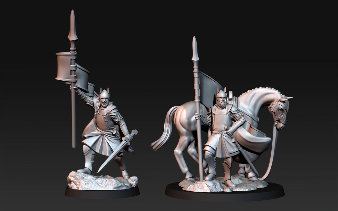 High Humans Banner Foot and Mounted Dnd Fantasy Tabletop Wargames Army ...