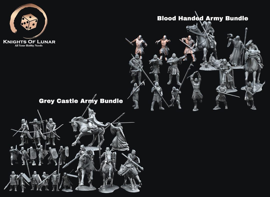 Grey Castle and Blood Handed Army Bundle – 28mm Fantasy Miniatures for ...