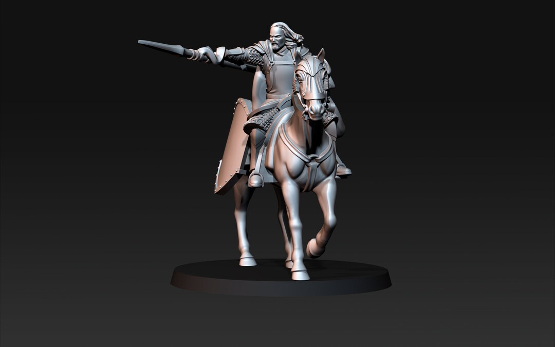 High Humans Captain Foot and Mounted With Sword and Shield Dnd Fantasy ...