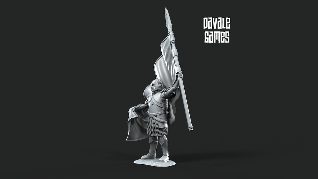 Grey Castle Banner 28mm Miniatures Dnd Mini Wargaming Miniatures ...