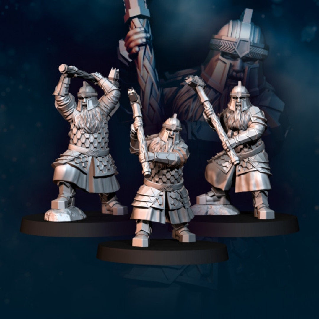 Silver Goat Dwarf Hammer 28mm Miniatures Fantasy Dungeons and Dragons ...
