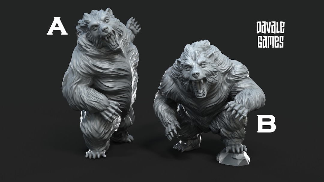 28mm Giant Bear Miniatures for Dnd and Wargaming | Fantasy Figures for ...