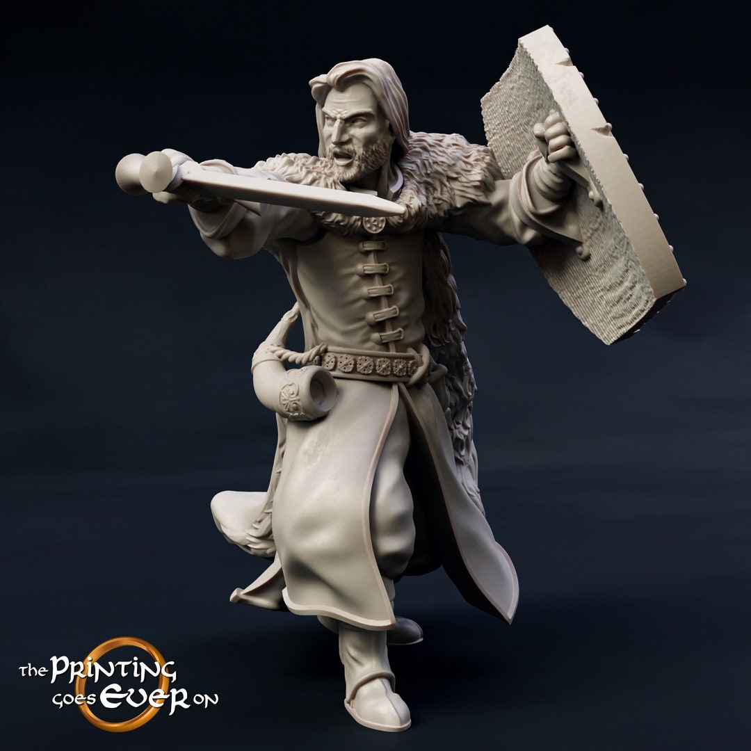 Barazan Captain With Horn Foot Dnd Fantasy Tabletop Wargames - Etsy