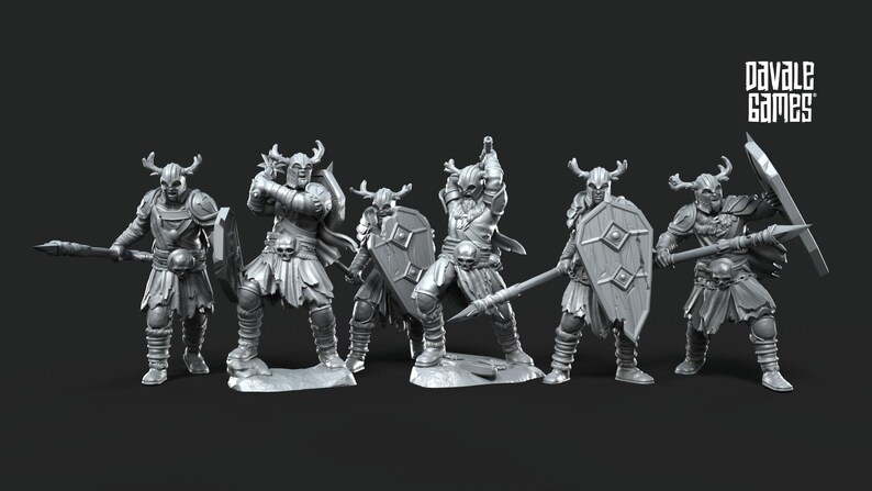 Khalüm Warriors & Banner Miniatures 28mm | Fantasy Infantry Warband for ...