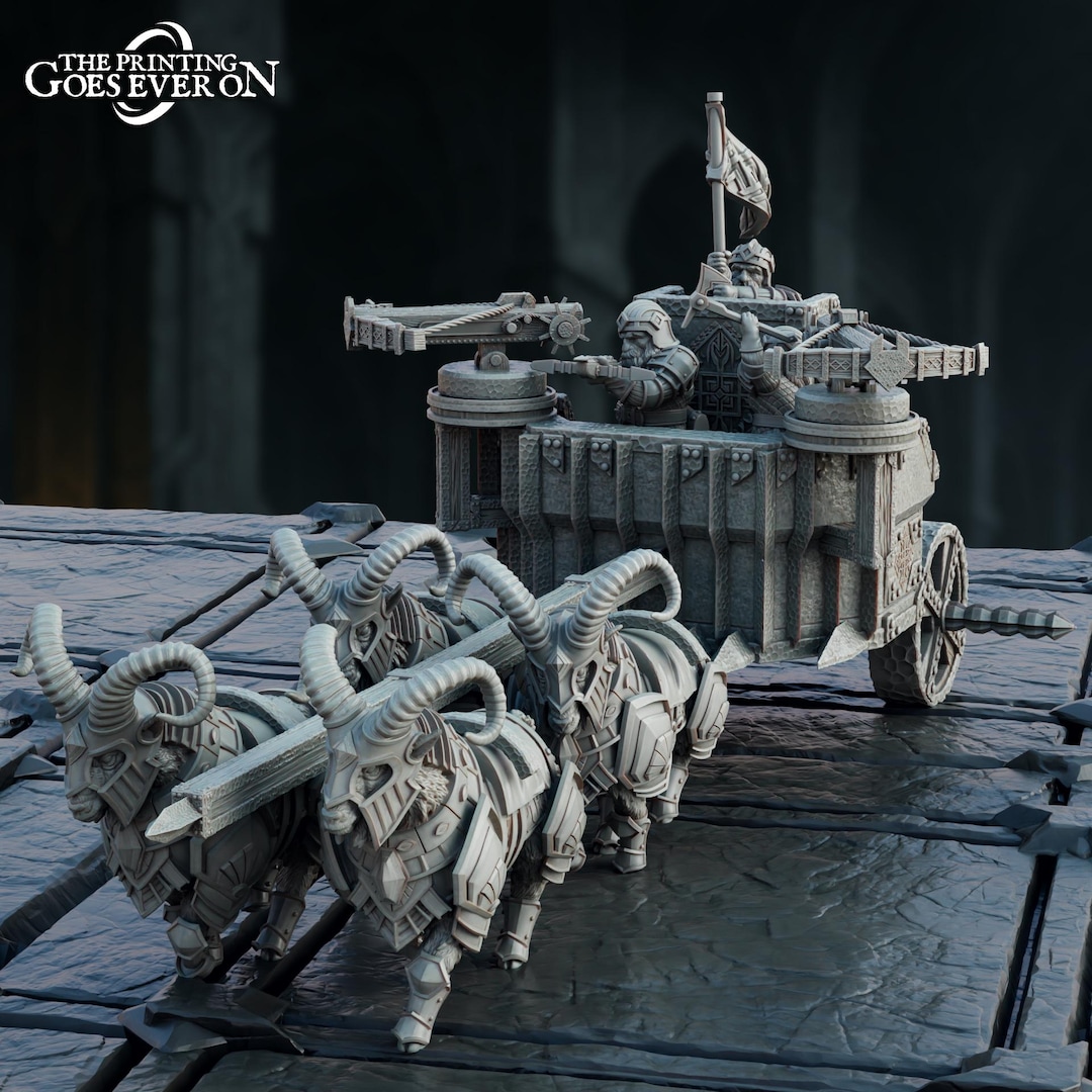 Steelvein Clan Dwarven Chariot – 28mm Fantasy Wargaming Miniature for ...