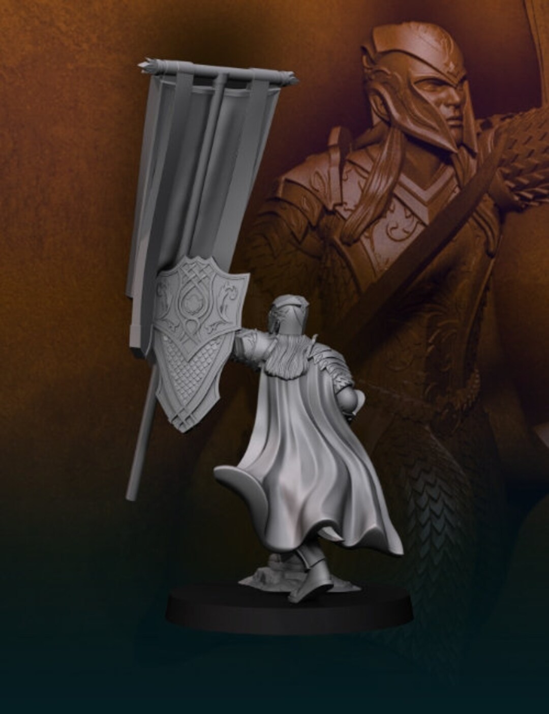 Armoured Wood Elf Banner 28mm Miniatures Dnd Fantasy Miniatures ...