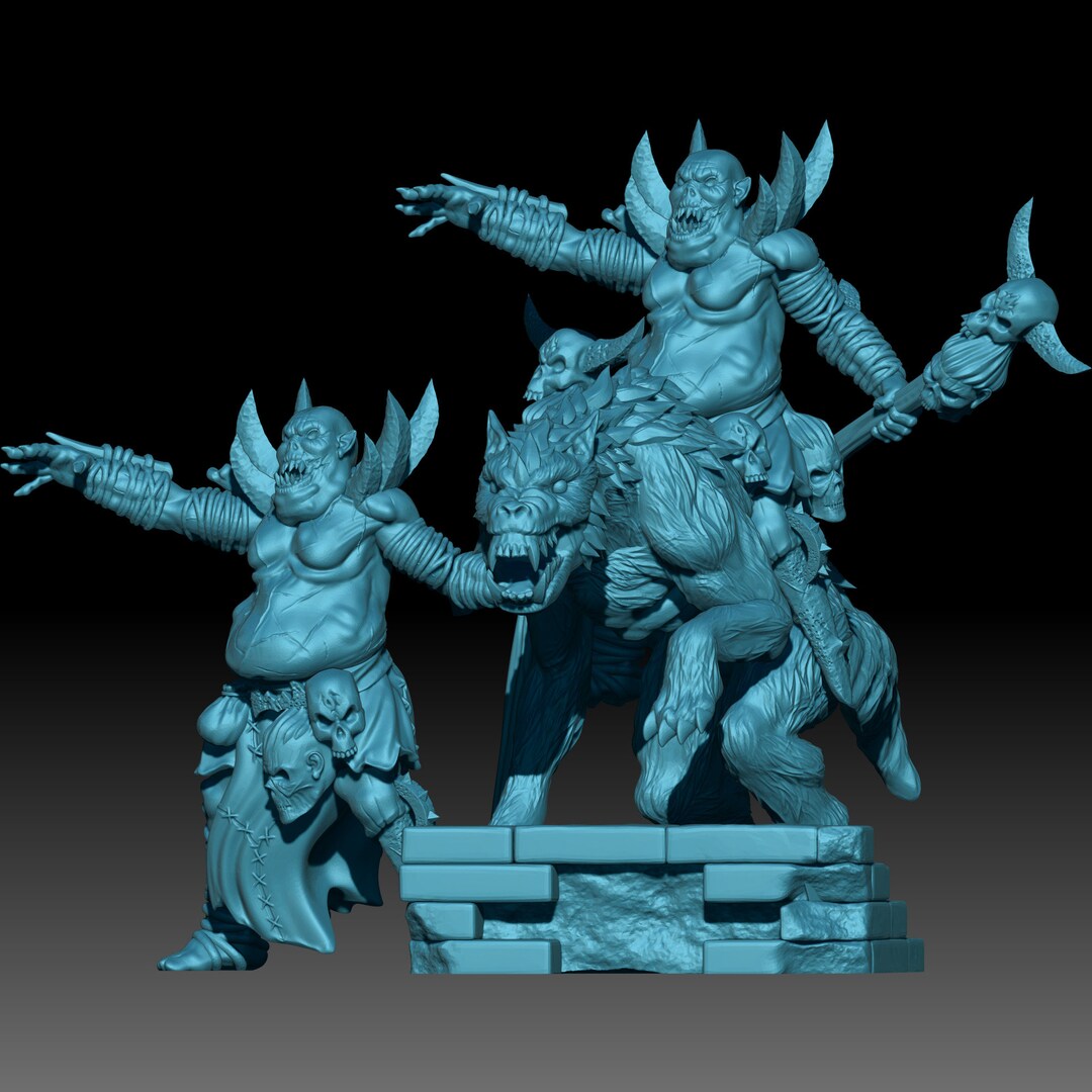 Donorg the Fat Orc Shaman 28mm Miniatures Dnd Gift Fantasy Miniatures ...