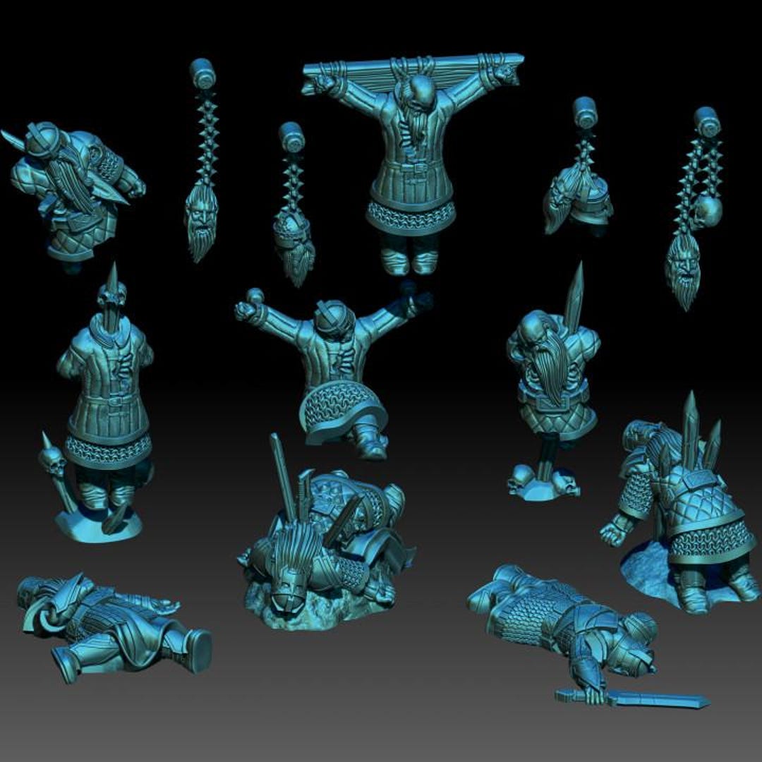 Dead Dwarves Casualties Accessories Kit 28mm Fantasy Dungeons and ...