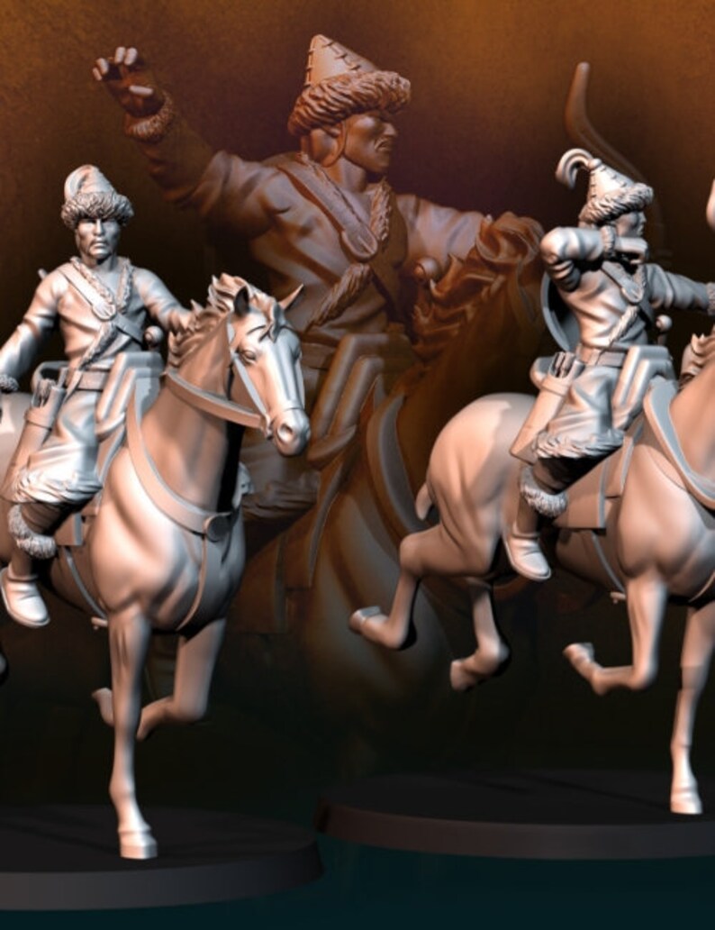 Huns Mounted Archers: 28mm Resin Miniatures for D&D Wargaming - Etsy