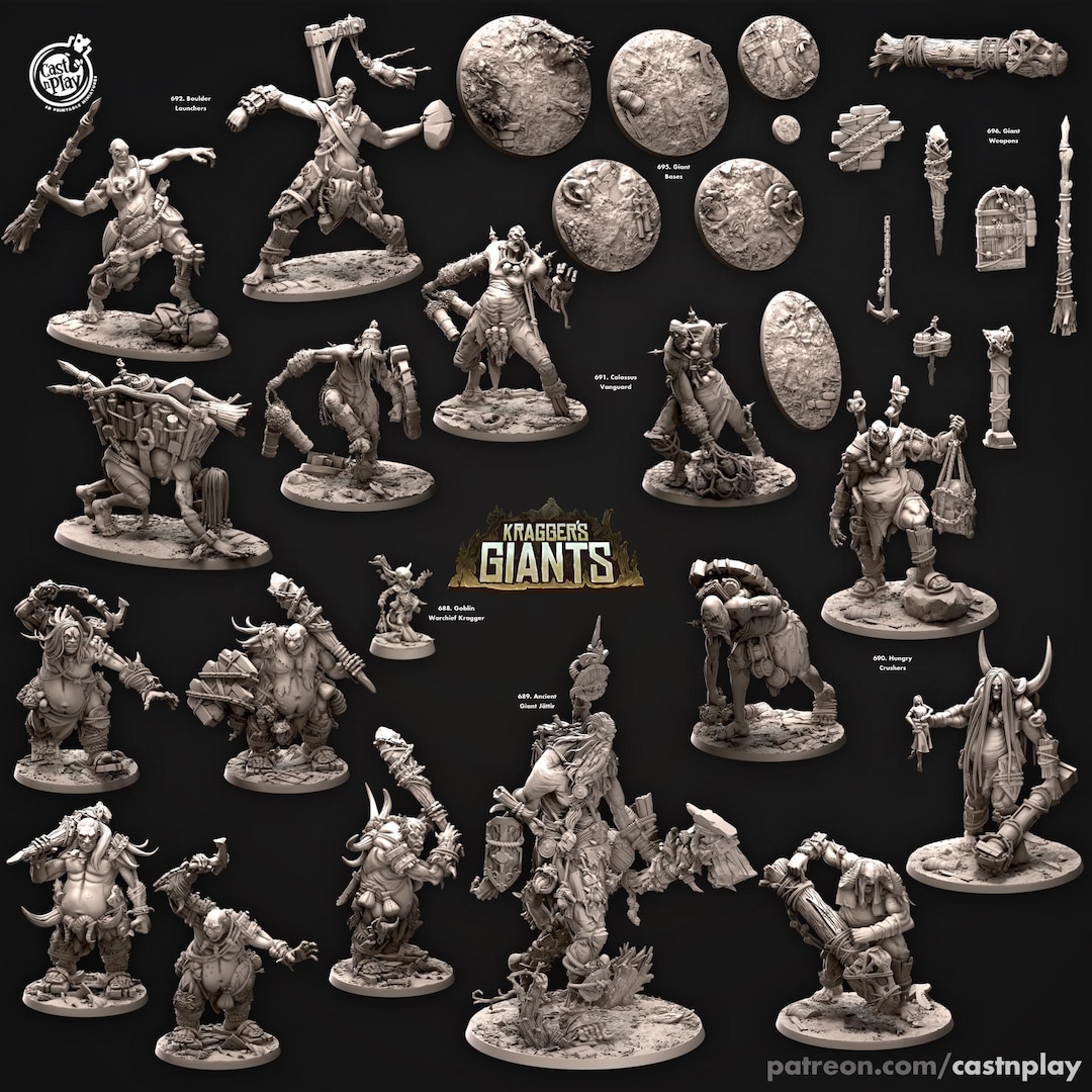Kragger’s Giants Collection – Full Giant Army Set for D&D and Tabletop ...