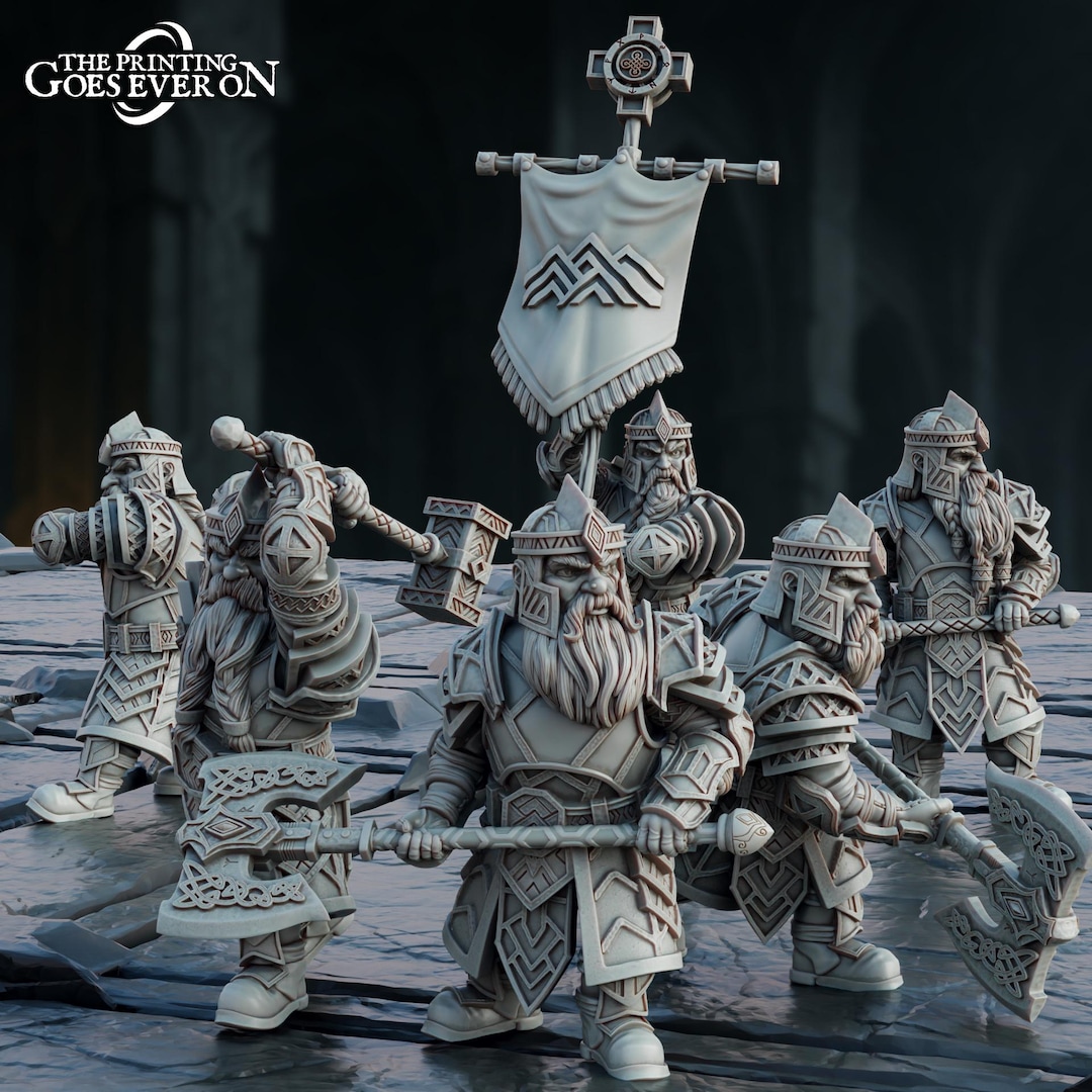 Steelvein Clan Dwarven Iron Vanguard – 28mm Fantasy Wargaming Miniature ...