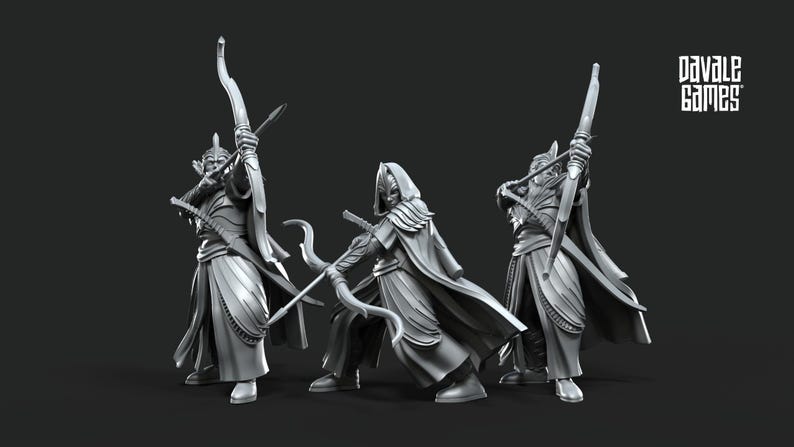 Galanthir Elves Forest Archers – 28mm Fantasy Elf Warriors for Tabletop ...