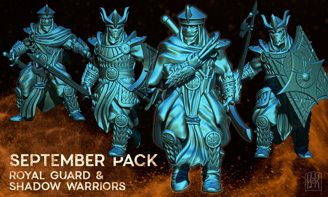 Golden Horde Royal Guards Warriors 28mm Miniatures Dnd Fantasy Miniatures Dungeons and Dragons ...