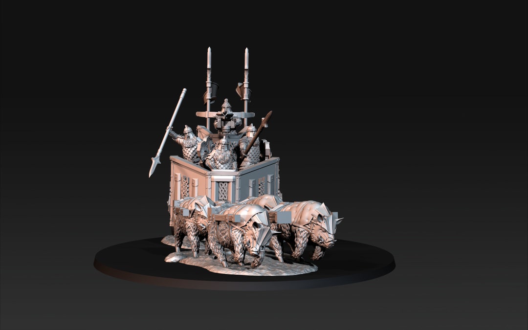 Silver Goat Dwarves Chariot MESBG LOTR 28mm Fantasy Tabletop Wargames ...