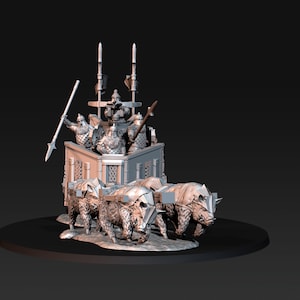 Silver Goat Dwarves Chariot MESBG LOTR 28mm Fantasy Tabletop Wargames ...