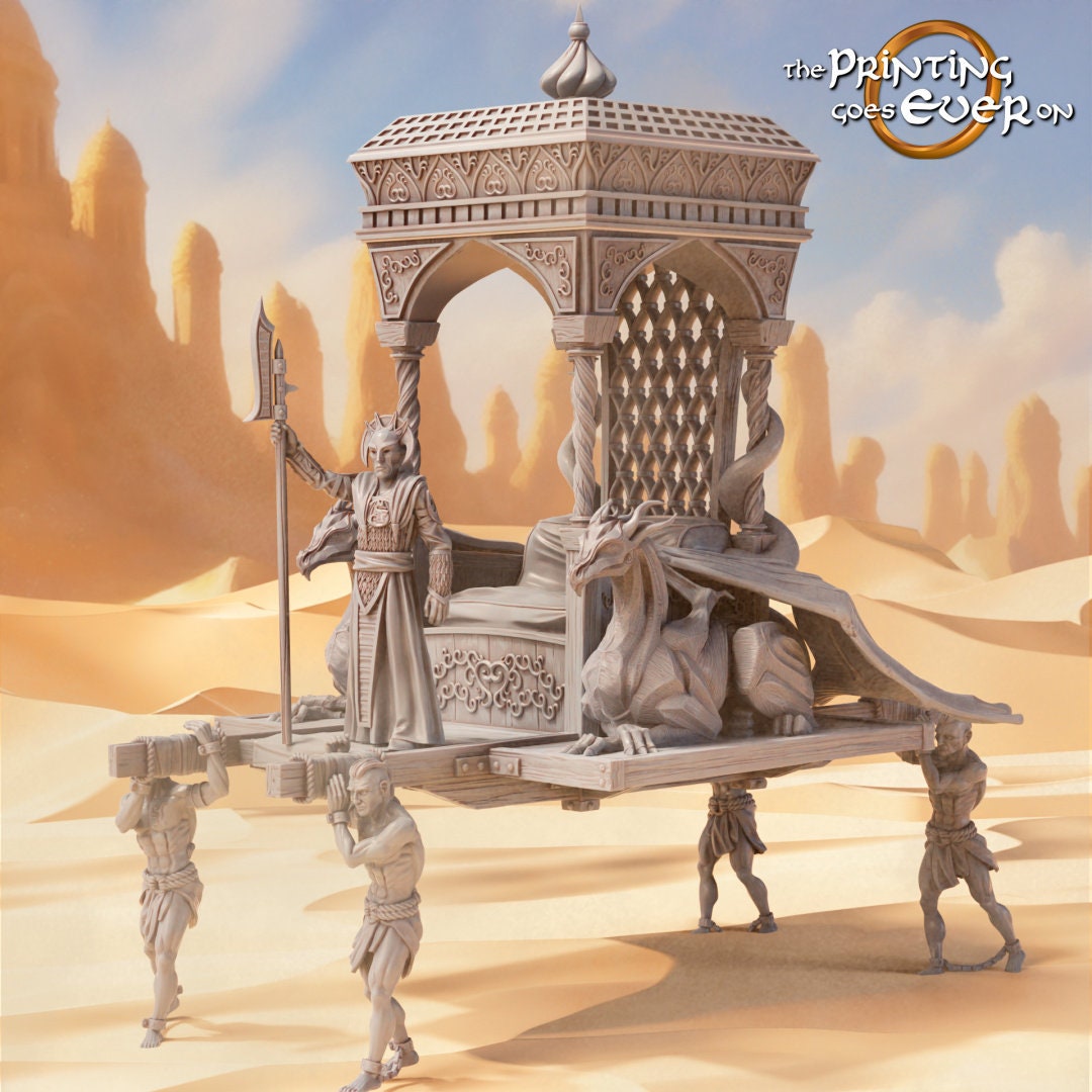 Easterner Emperor on Palanquin 28mm Miniatures Dnd Minis Fantasy ...