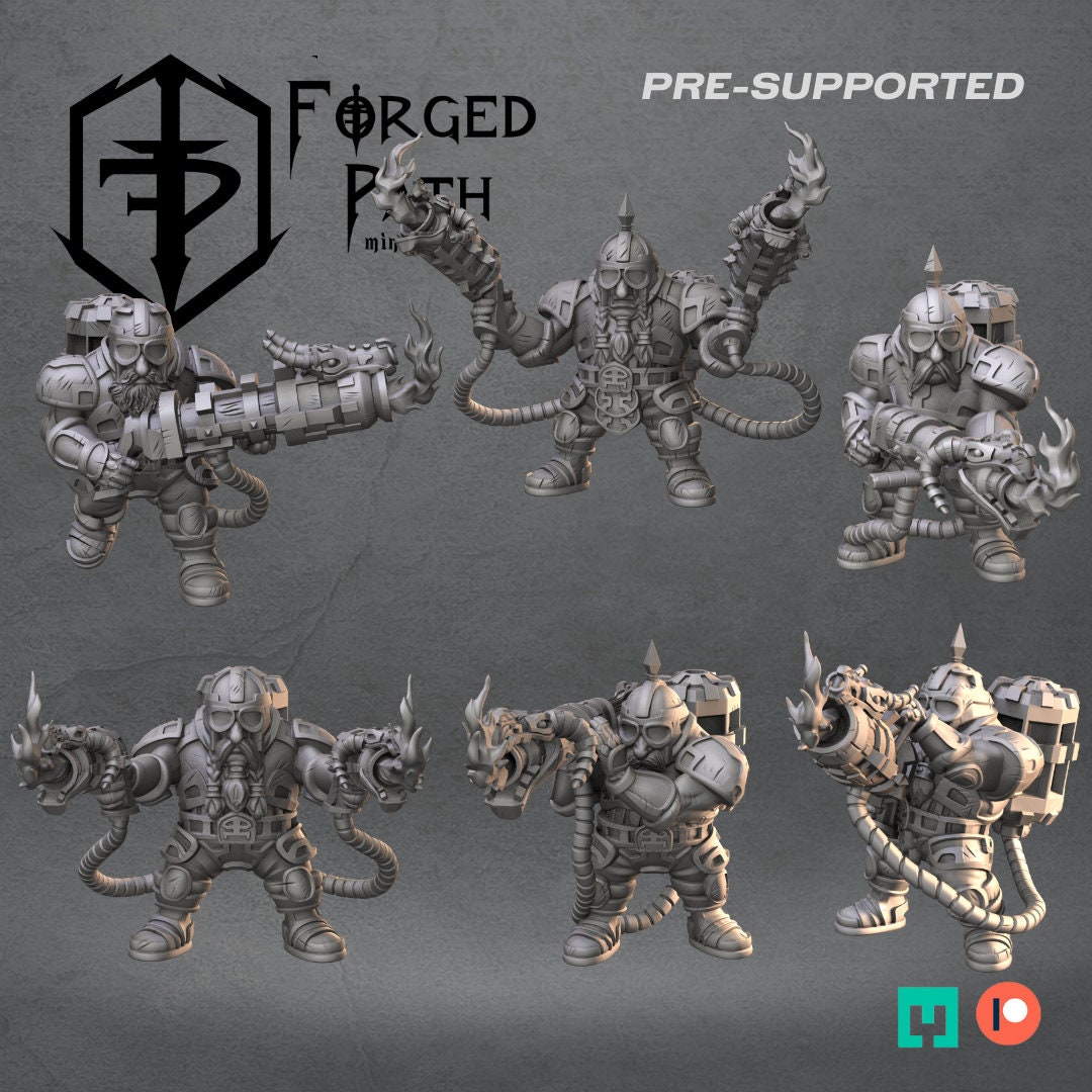 Inferno Legion, Dwarf With Flamethrower, Dwarves Fantasy Wargaming ...