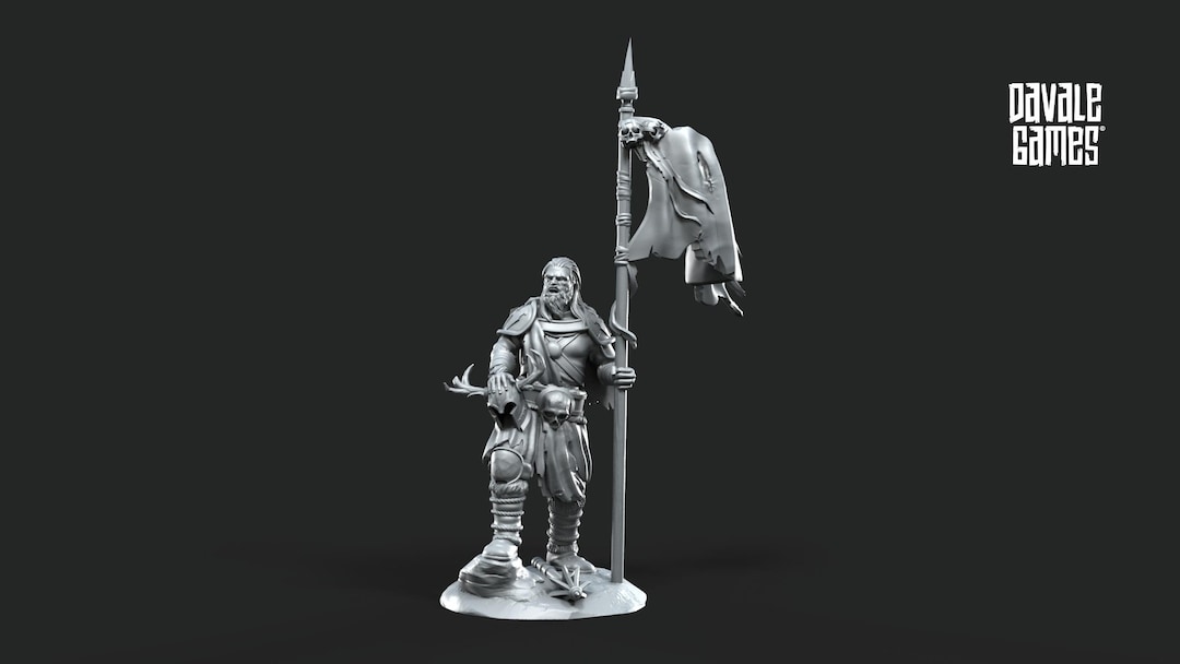 Khalüm Banner Bearer 28mm Fantasy Miniature | Dnd RPG Wargaming ...