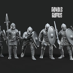Gepids Warriors With Spears 28mm Miniatures Dnd Minis Fantasy Dungeons ...