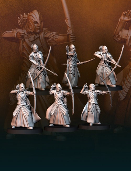 High Elf Resin Miniature Box Set, DND, Wargaming Miniatures - Etsy
