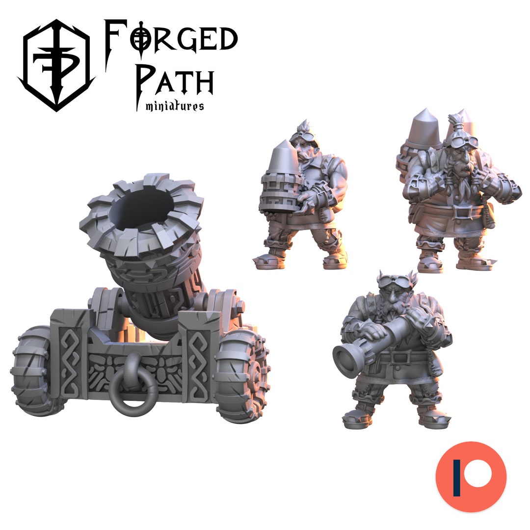 Pirate Dwarfs Mortar and Crew LOTR Dnd Fantasy Tabletop Wargames - Etsy