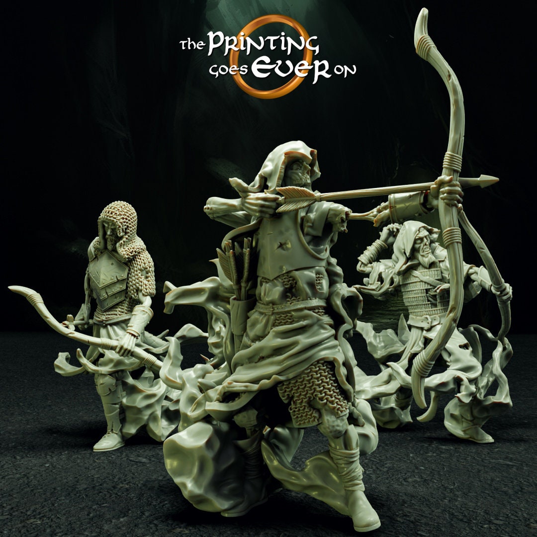 Ghost Archers Undead 28mm Miniature Dungeon and Dragons Fantasy ...